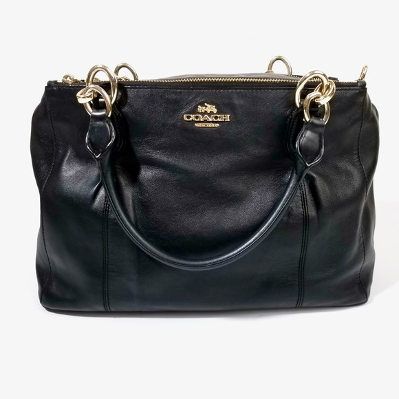 Coach | Bags | Coach Colette Black Leather Carryall Satchel Bag | Poshmark